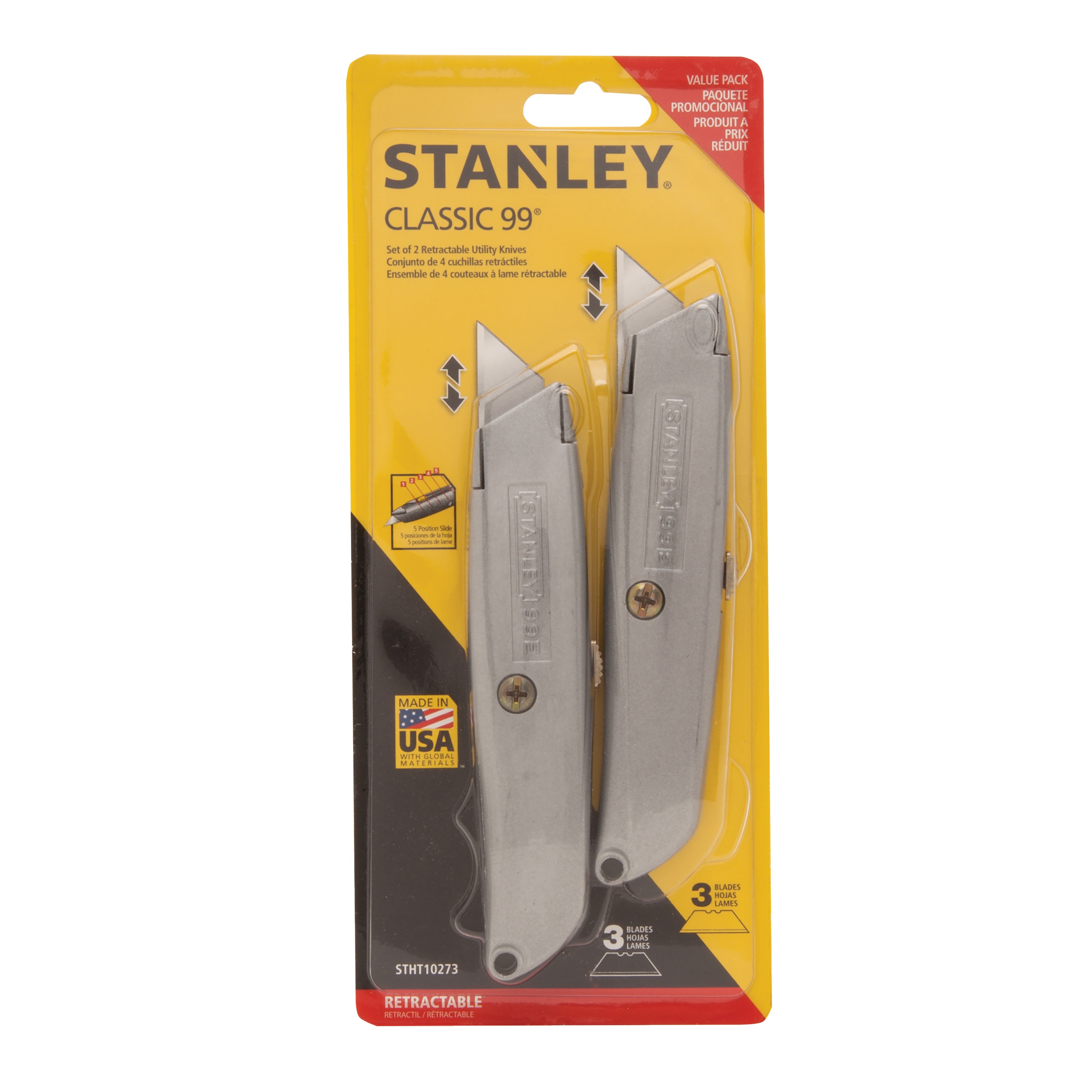 Classic 99® Retractable Utility Knife (2 Pack) - STHT10273 | STANLEY Tools
